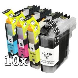 10 Ampertec Tinten kompatibel mit Brother LC-129XL BK 125XL C M Y 4-farbig