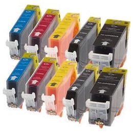 10 Ampertec Tinten ersetzt PGI-525 CLI-526 BK C M Y 4-farbig
