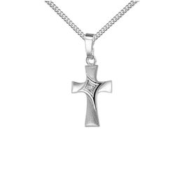 JEVELION Kreuzkette Kreuzanhänger 925 Silberkreuz mit Zirkonia