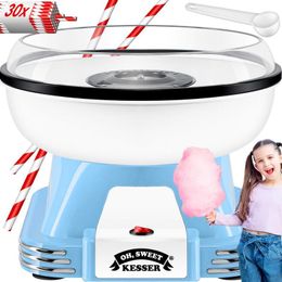 Kesser® Zuckerwattemaschine Set für dein zuhause - Mit 30x Zuckerwatte Stäbchen & Messlöffel - Retro Cotton Candy Maschine - Zuckerwatte Maschine