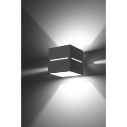 Licht-Erlebnisse Wandlampe Grau Up Down klein Aluminium G9 Wandleuchte Treppenhaus Wohnzimmer Flur - Grau