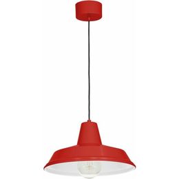 Licht-Erlebnisse - Pendelleuchte Metall Rot ø 36 cm Vintage Mid Century E27 Hängelampe Küche Esszimmer - Rot