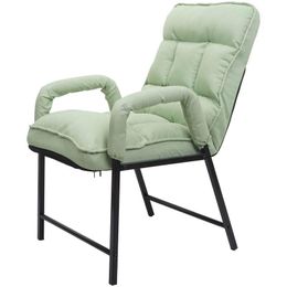 HHG - neuwertig] Esszimmerstuhl 127, Stuhl Polsterstuhl, 160kg belastbar Rückenlehne verstellbar Metall Stoff/Textil mint-grün - green