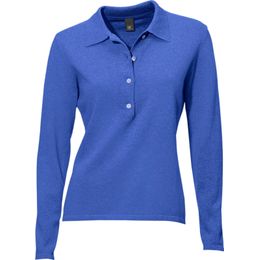 Heine Damen Polopullover mit Knopfleiste royalblau Gr&ouml;&szlig;e 46