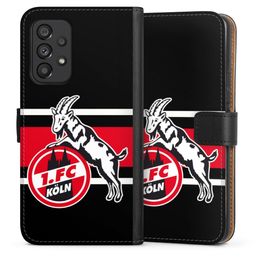 DeinDesign Galaxy A53 5G Handy Klapph&uuml;lle Handyh&uuml;lle aus Kunst Leder schwarz Flip Case 1. Fc K&ouml;ln Logo Official Licensed Product Sideflip mit langer Lasche