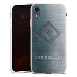 DeinDesign iPhone Xr Handy Silikon H&uuml;lle Case wei&szlig; Handyh&uuml;lle Metallic Look Hsv Hamburger Sv Silikon Case