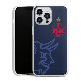 DeinDesign iPhone 13 Pro Handy Silikon H&uuml;lle Case wei&szlig; Handyh&uuml;lle Logo 1. Fc Kaiserslautern 1. Fck Silikon Case
