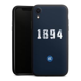 DeinDesign iPhone Xr Handy Premium Silikon H&uuml;lle Handyh&uuml;lle schwarz Case Karlsruher Sc Ksc Bundesliga Silikon Premium Case