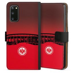 DeinDesign Galaxy S20 Handy Klapph&uuml;lle Handyh&uuml;lle aus Kunst Leder schwarz Flip Case Official Licensed Product Eintracht Frankfurt Stadium Sideflip mit Lasche