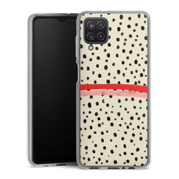 DeinDesign Galaxy A12 Handy Silikon H&uuml;lle Case transparent Handyh&uuml;lle Stripes Kunst Points Silikon Case