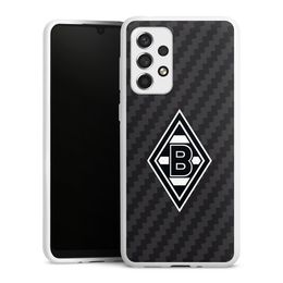 DeinDesign Galaxy A33 5G Handy Silikon H&uuml;lle Case wei&szlig; Handyh&uuml;lle Gladbach Carbon Borussia M&ouml;nchengladbach Silikon Case