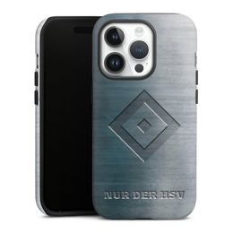 DeinDesign iPhone 14 Pro Handy Panzer Handyh&uuml;lle robuste Outdoor H&uuml;lle Schutzh&uuml;lle matt Metallic Look Hsv Hamburger Sv Tough Case