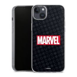 DeinDesign iPhone 14 Plus Handy Silikon H&uuml;lle Case transparent Handyh&uuml;lle Logo Marvel Comic Silikon Case