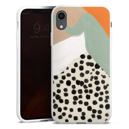 DeinDesign iPhone Xr Handy Silikon H&uuml;lle Case wei&szlig; Handyh&uuml;lle Abstract Boho Kunst Silikon Case