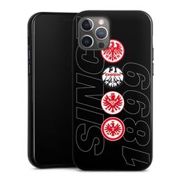 DeinDesign iPhone 12 Pro Handy Silikon H&uuml;lle Case schwarz Handyh&uuml;lle Eagle Logo Eintracht Frankfurt