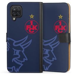 DeinDesign Galaxy A12 Handy Klapph&uuml;lle Handyh&uuml;lle aus Kunst Leder schwarz Flip Case 1. Fc Kaiserslautern Logo 1. Fck Sideflip mit langer Lasche