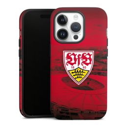 DeinDesign iPhone 14 Pro Handy Panzer Handyh&uuml;lle robuste Outdoor H&uuml;lle Schutzh&uuml;lle matt Vfb Stuttgart Official Licensed Product Stadium Tough Case