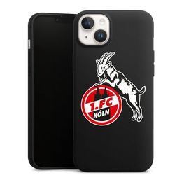 DeinDesign iPhone 14 Handy Premium Silikon H&uuml;lle Handyh&uuml;lle schwarz Case Transparent Logo 1. Fc K&ouml;ln Silikon Premium Case