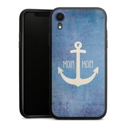 DeinDesign iPhone Xr Handy Premium Silikon H&uuml;lle Handyh&uuml;lle schwarz Case Anchor Maritim Blue Silikon Premium Case