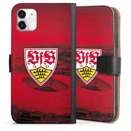DeinDesign iPhone 11 Handy Klapph&uuml;lle Handyh&uuml;lle aus Kunst Leder schwarz Flip Case Vfb Stuttgart Official Licensed Product Stadium Sideflip mit Lasche