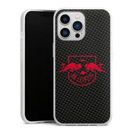 DeinDesign iPhone 13 Pro Handy Silikon H&uuml;lle Case wei&szlig; Handyh&uuml;lle Rb Leipzig Official Licensed Product Carbon Silikon Case