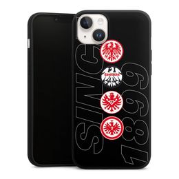 DeinDesign iPhone 14 Handy Premium Silikon H&uuml;lle Handyh&uuml;lle schwarz Case Eagle Logo Eintracht Frankfurt Silikon Premium Case
