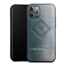 DeinDesign iPhone 12 Pro Handy Silikon H&uuml;lle Case schwarz Handyh&uuml;lle Metallic Look Hsv Hamburger Sv