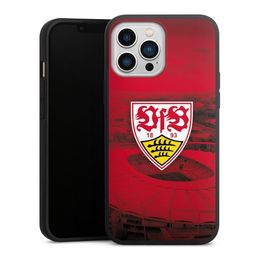 DeinDesign iPhone 13 Pro Max Handy Premium Silikon H&uuml;lle Handyh&uuml;lle schwarz Case Vfb Stuttgart Official Licensed Product Stadium Silikon Premium Case