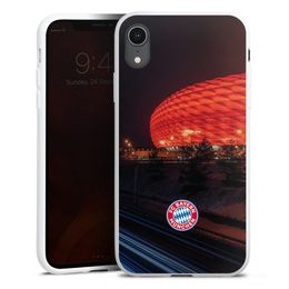 DeinDesign iPhone Xr Handy Silikon H&uuml;lle Case wei&szlig; Handyh&uuml;lle Fc Bayern M&uuml;nchen Stadium Fcb Silikon Case