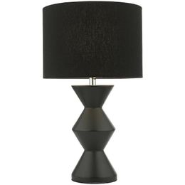Dar Lighting - Dar Max Tischlampe aus schwarzer Keramik mit Schirm