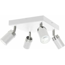Licht-Erlebnisse - Deckenspot 4-flammig GU10 Weiß Metall verstellbar Modern Wohnzimmer evie - Weiß