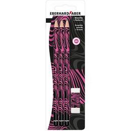 Eberhard Faber Bleistift-Set HB schwarz/neon pink, 1 Set