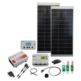 Phaesun Solaranlage Caravan Kit, Base Camp Aero, MPPT DC240W AC400W, 12V, 120 W, Monokristallin, (Komplett-Set), silberfarben
