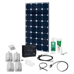 Phaesun Solaranlage SPR Caravan Kit, Solar Peak FOX20 120, 120 W, Monokristallin, (Komplett-Set), schwarz|weiß