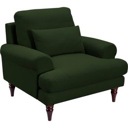 exxpo - sofa fashion Sessel exxpo KIOTO, mit stilvollen Holzfüßen, inklusive Zierkissen
