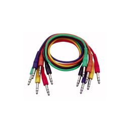 DAP-Audio Klinken Stereo Patchkabel 90cm - gerade Stecker 6er farbig