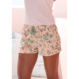 Lascana Schlafshorts pink Gr. 32/34 für Damen. Mit Quasten. Comfort Fit