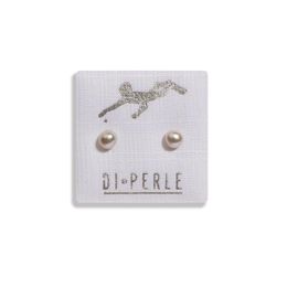 DI PERLE Paar Ohrstecker Damen Perlenschmuck 925 Silber Süsswasser Perlen Ohrstecker, Damen Perlenschmuck, grau