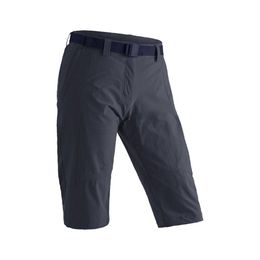 Maier Sports Caprihose Kluane Damen Shorts, kurze Wanderhose, Outdoorhose mit 2 Taschen, Regular Fit, blau