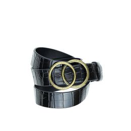Collezione Alessandro Synthetikgürtel Doppelring aus geprägtem Softmaterial, schwarz