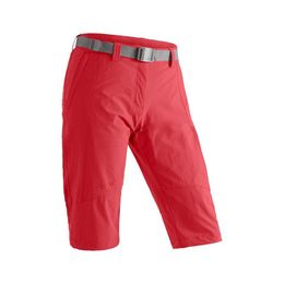 Maier Sports Caprihose Kluane Damen Shorts, kurze Wanderhose, Outdoorhose mit 2 Taschen, Regular Fit, rot