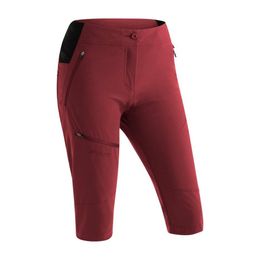Maier Sports Caprihose Latit Capri Vario Damen Capri, kurze Wanderhose, Outdoorhose mit 4 Taschen, Regular Fit, rot