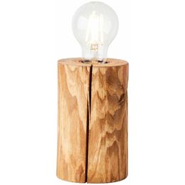 Lampe, Trabo Tischleuchte 15cm kiefer gebeizt, Holz, 1x A60, E27, 25W,Normallampen (nicht enthalten) - braun - Brilliant