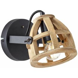 Brilliant Lampe Matrix Wood Wandspot schwarz/natur 1x D45, E14, 40W, geeignet für Tropfenlampen nicht enthalten Kopf schwenkbar Für LED-Leuchtmittel geeignet