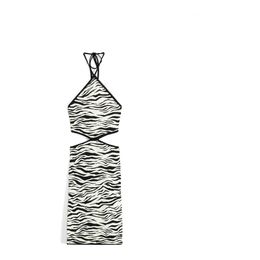 Bershka Kleid Damen Gr&ouml;&szlig;e L schwarz / wei&szlig;