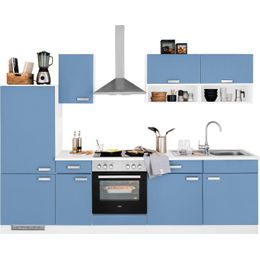 Wiho-Küchen wiho Küchen Küchenzeile Husum, ohne E-Geräte, Breite 280 cm, blau|weiß