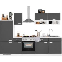 Wiho-Küchen wiho Küchen Küchenzeile Husum, ohne E-Geräte, Breite 280 cm, grau|weiß