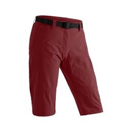 Maier Sports Caprihose Kluane Damen Shorts, kurze Wanderhose, Outdoorhose mit 2 Taschen, Regular Fit, rot