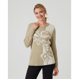 Helena Vera Pullover mit Jacquard Blume & Strass