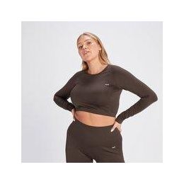 MP Damen Shape Nahtloses Langarm-Croptop – Kaffee - XS